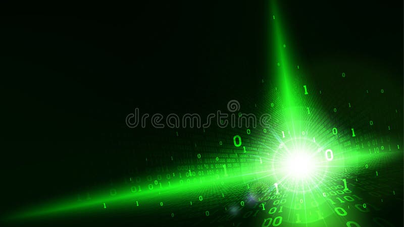 Binary Code in Abstract Futuristic Matrix Cyberspace, Shining Green ... Binary Code in Abstract Futuristic Matrix Cyberspace, Shining Green ...
