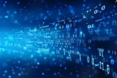 Binary Code Background, Flowing Number One and Zero Text in Binary Code Format in Technology ...