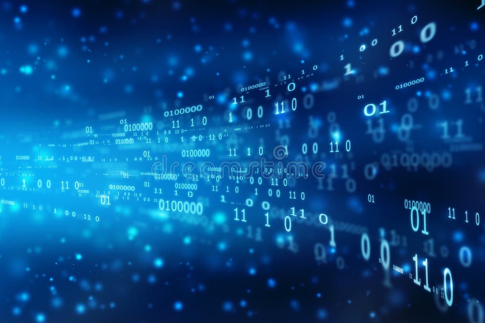Binary Code Background, Flowing Number One and Zero Text in Binary Code Format in Technology ...