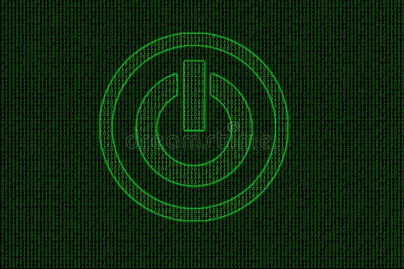 Binary Code Abstract Technology Theme Background with Power Stock ...