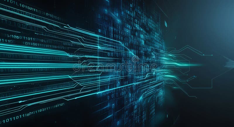 Binary Code and AI Algorithms Running in the Background, an Abstract Digital Background Stock ...