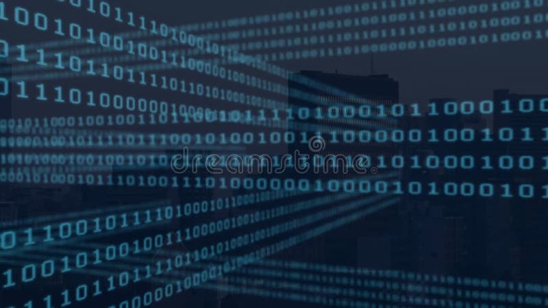 Binary Code Animation Over Cityscape Stock Footage - Video of abstract, metropolis: 371558486