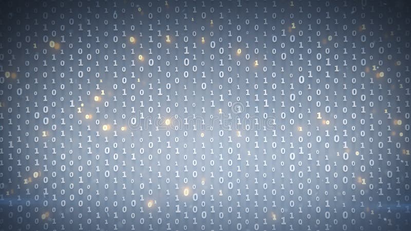 Binary Code Array With Glowing Symbols 3d Render Stock Illustration Illustration Of Array