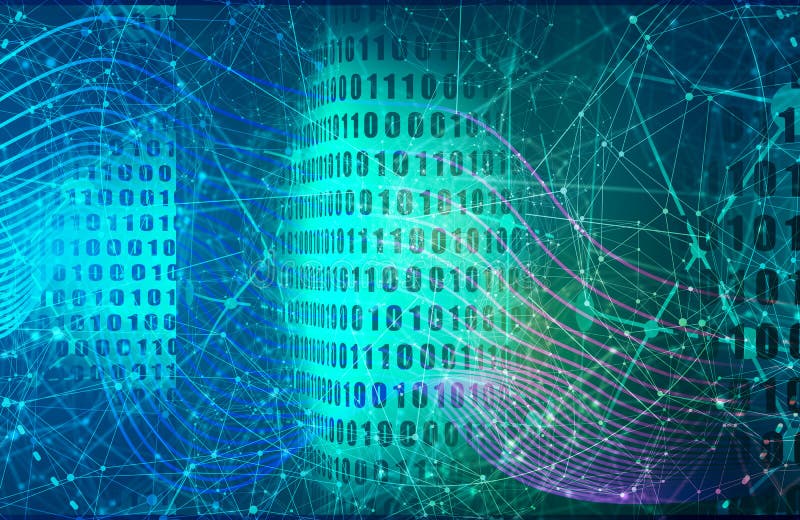 Binary Code Backdrop As Texture on Waved Surface Stock Illustration ...