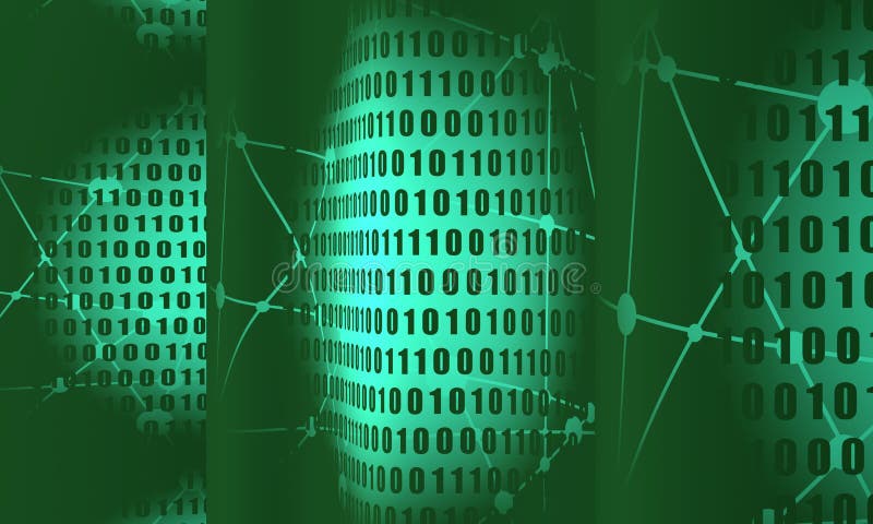 Binary Code Backdrop As Texture on Waved Surface Stock Illustration ...