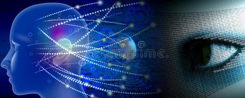 Binary Code Background, Artificial Intelligence Digital Eye Abstract Technology Background. Java ...