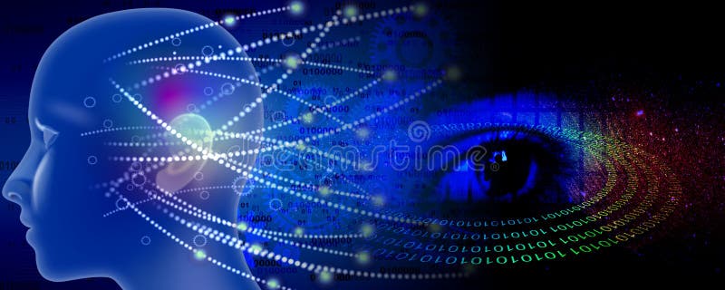 Binary Code Background, Artificial Intelligence Digital Eye Abstract Technology Background. Java ...