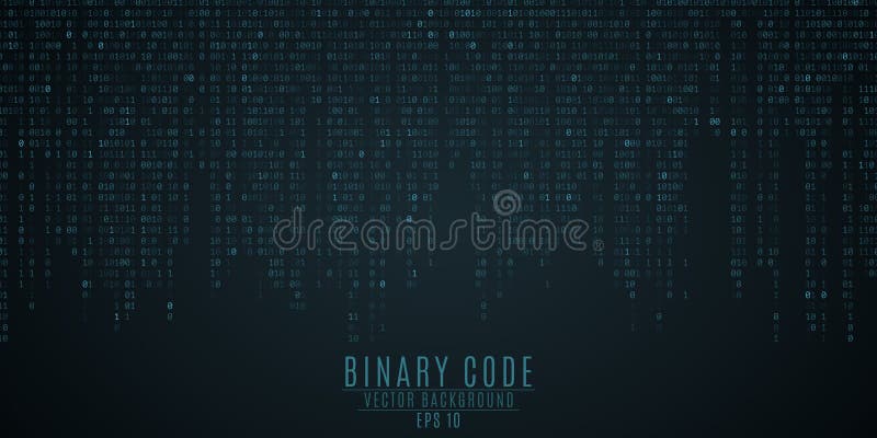 Binary Code Background. Blue Glow. Falling Figures. Global Network ...