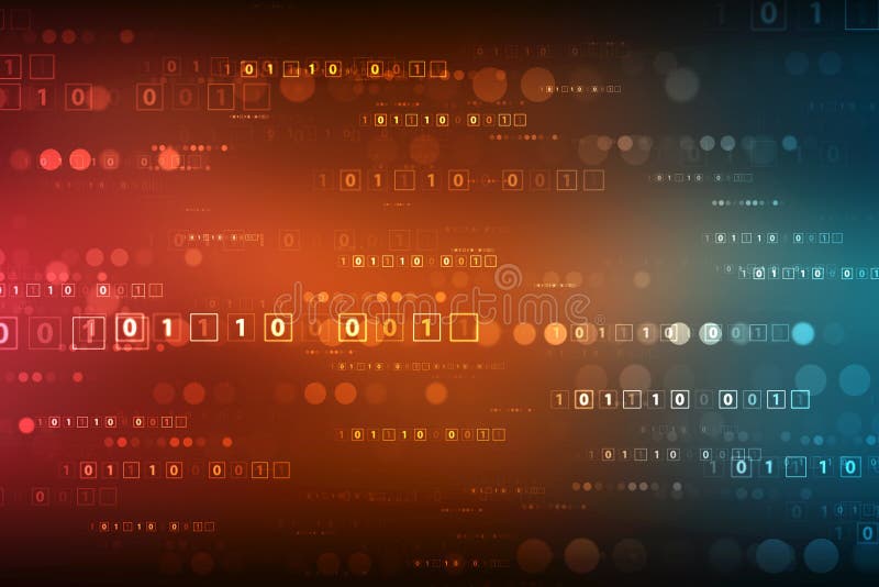 Binary Code Background, Flowing Number One and Zero Text in Binary Code ...