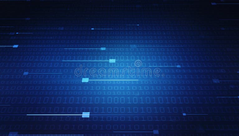 Internet Big Data Concept Flowing Number One and Zero Text in Binary Code Format in Technology ...