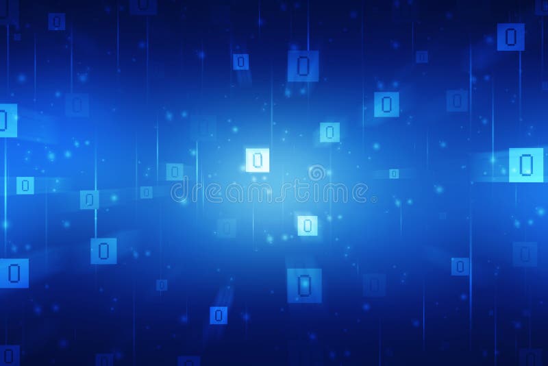 Flowing Number One and Zero Text in Binary Code Format in Technology ...