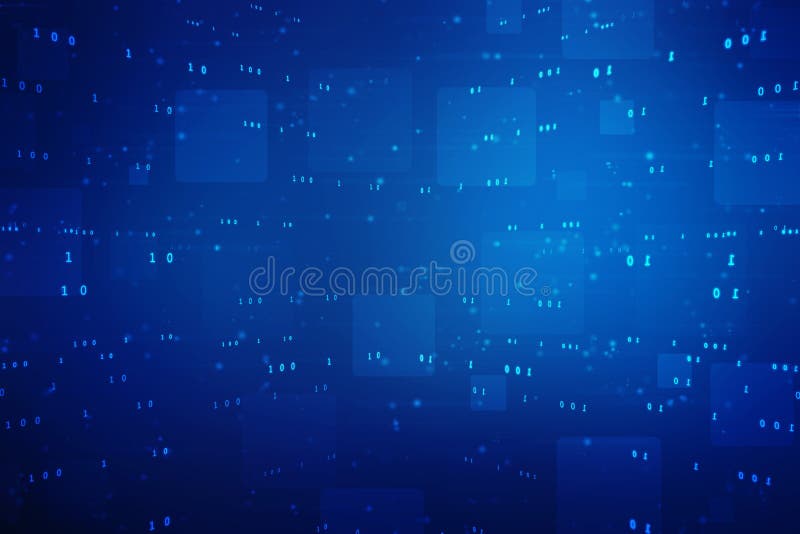 Flowing Number One and Zero Text in Binary Code Format in Technology ...