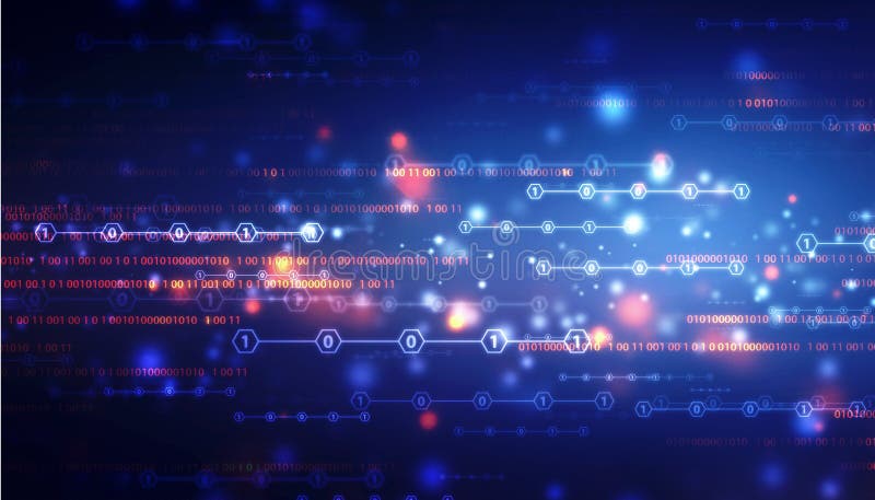 Binary Code Background, Flowing Number One and Zero Text in Binary Code Format in Technology ...