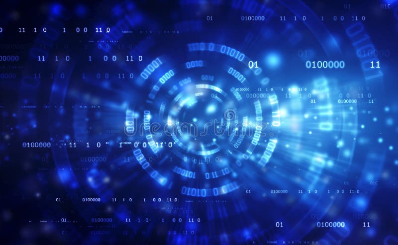 Binary Code Background, Digital Abstract Technology Background Stock Illustration - Illustration ...