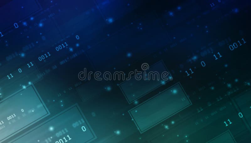 Flowing Number One and Zero Text in Binary Code Format in Technology ...