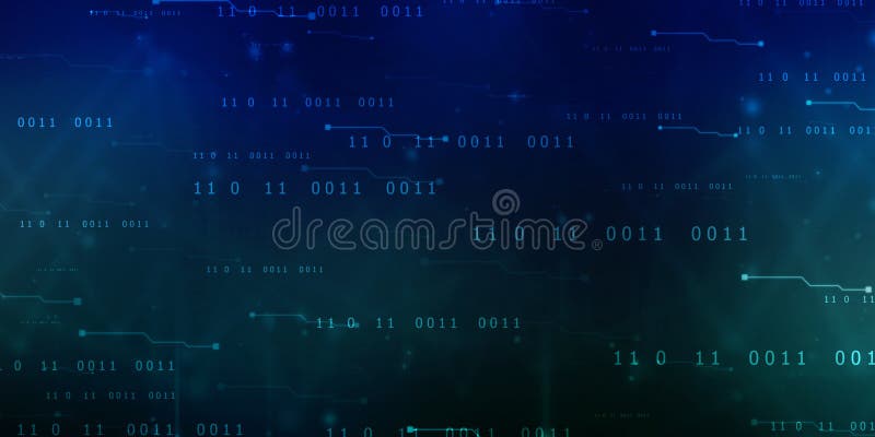 Flowing Number One And Zero Text In Binary Code Format In Technology Background Stock 4158