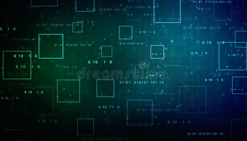 Flowing Number One and Zero Text in Binary Code Format in Technology ...