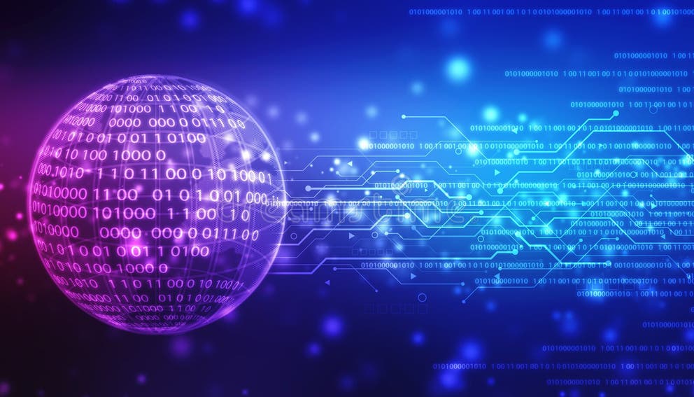 Binary Code Background, Digital Abstract Technology Background Stock Illustration - Illustration ...