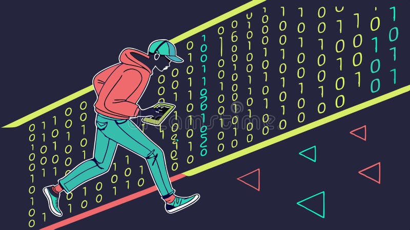 Binary Code Background Digital Data Coding Technology Cyber Space