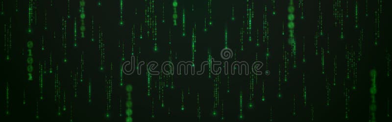 Binary Code Background with Falling Digits. Futuristic Green Matrix. Abstract Data Stream Stock ...