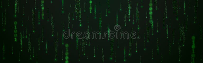 Binary Code Background with Falling Digits. Futuristic Green Matrix. Abstract Data Stream Stock ...