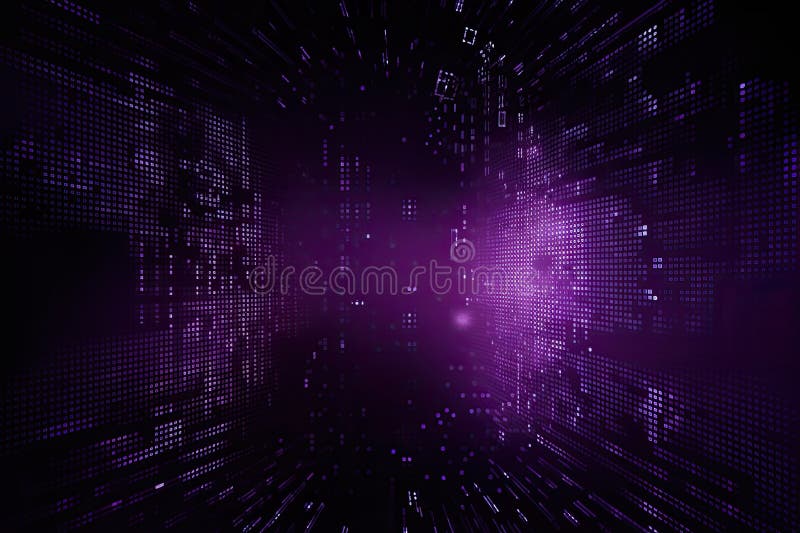 Binary Code Background with Geometric Shapes in Shades of Purple Stock ...