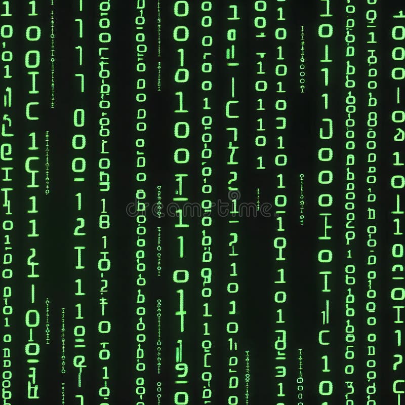 Binary Code Background, Green Color, Matrix, with Lines Creating a ...