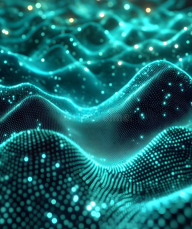 Binary Code Background, Green Color, Matrix, with Lines Wavy Creating a Futuristic Atmosphere ...