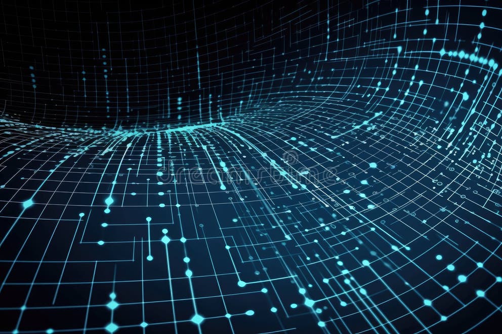 Binary Code Background with Lines and Curves in White and Blue Colors Stock Illustration ...