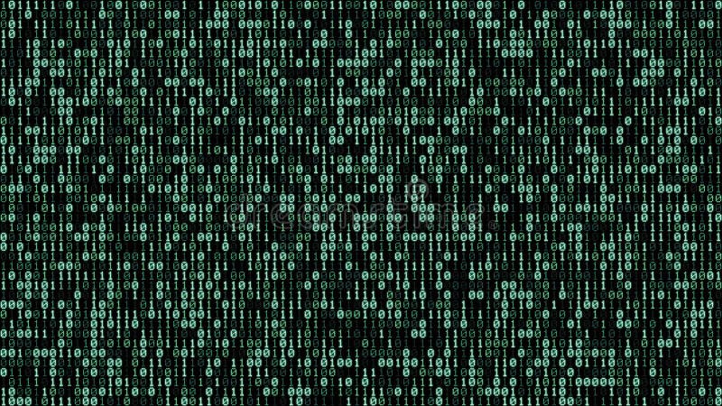 Binary Code Background, Matrix of Changing Green Digital Numbers ...