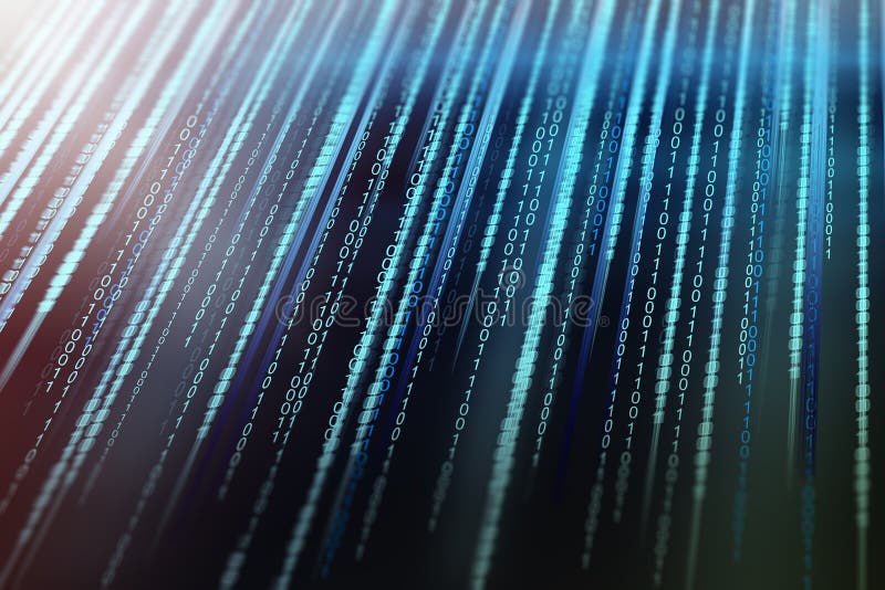 Binary Code on the Background of the Electronic Matrix. Stock Image ...
