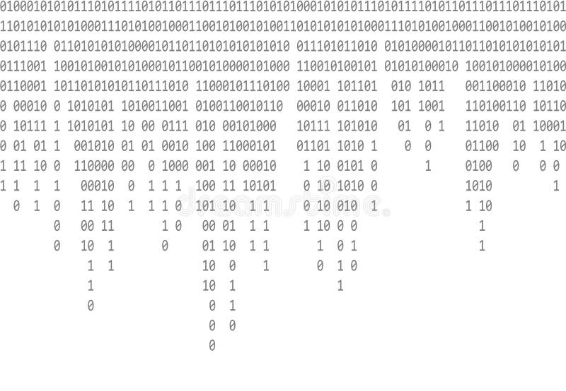 Binary Code Falling Blue Background Stock Vector - Illustration of ...