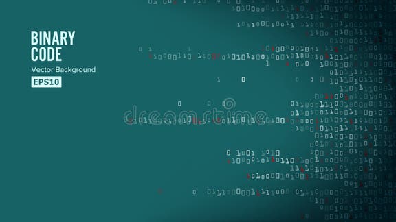 Binary Code Background Vector. Algorithm Binary, Data Code, Decryption ...
