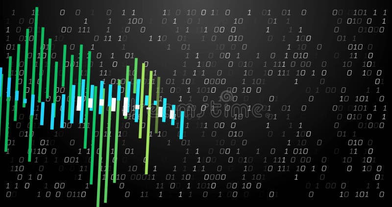 Binary Code and Bar Graph Animation Representing Data Analysis Stock Footage - Video of internet ...