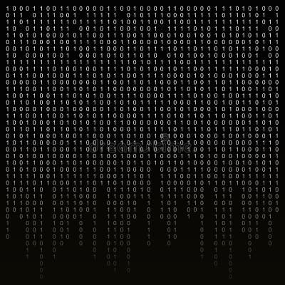 Binary Code on a Black Background. Algorithm, Encryption, Encoding Matrix. Stock Illustration ...