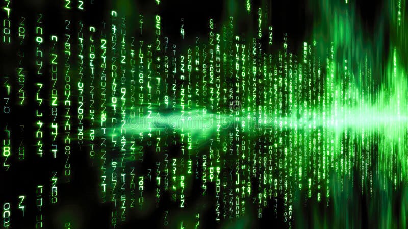 Binary Code on Black Background, Computer Generated Abstract Background ...