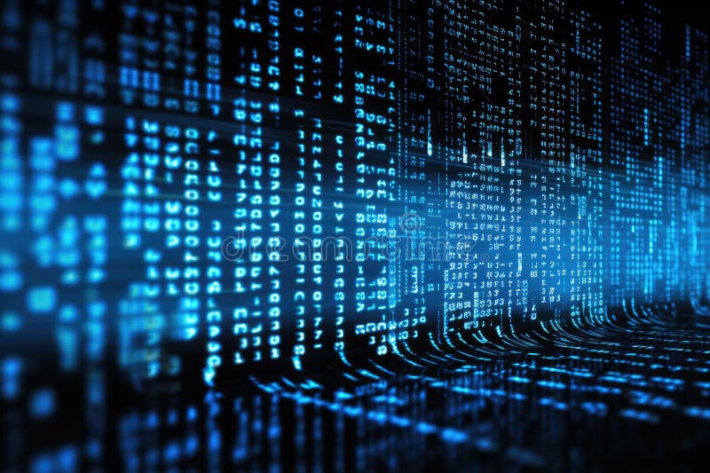 Binary Code on Black Background, Computer Generated Abstract Background ...
