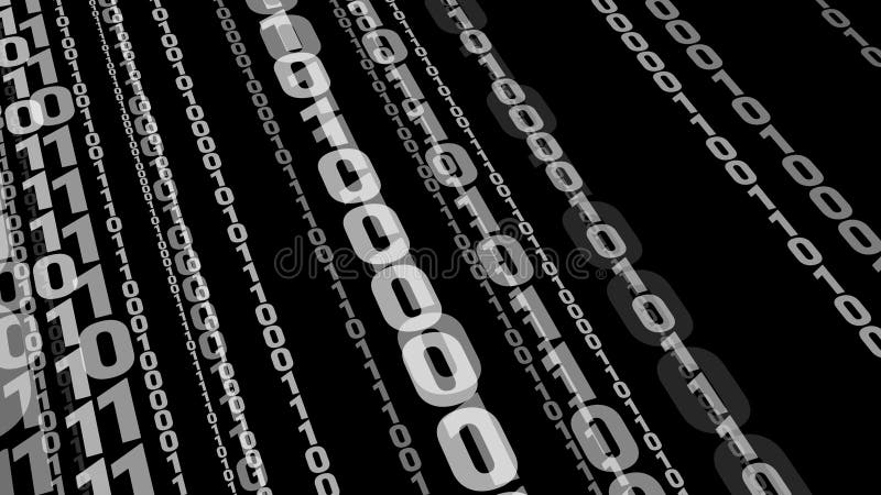 Binary Code On Black Exploring Abstract World Of Binary Numbers And Computer Code For Cyber