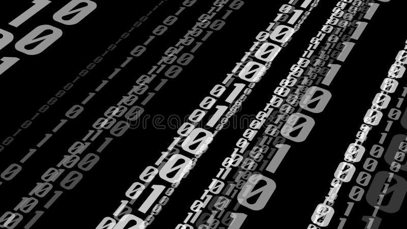Binary Numbers On Black Background Technology Concept For Cyber Security And Digital