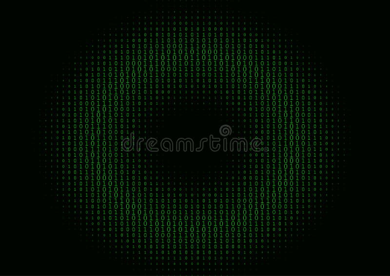 Binary Code Black and Green Background. Stock Vector - Illustration of ...