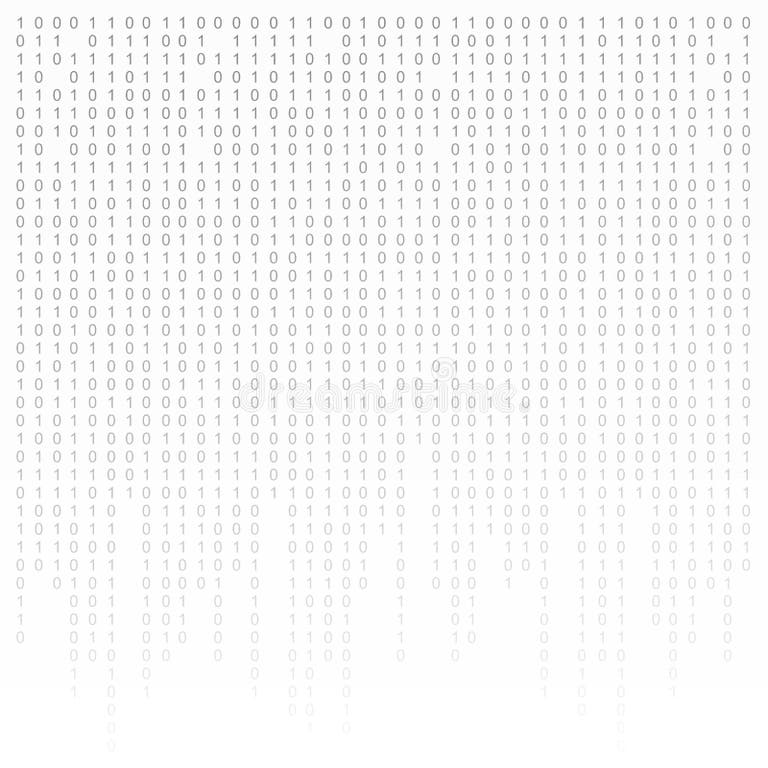 Binary Code Black and White Background with Digits on Screen. Algorithm ...