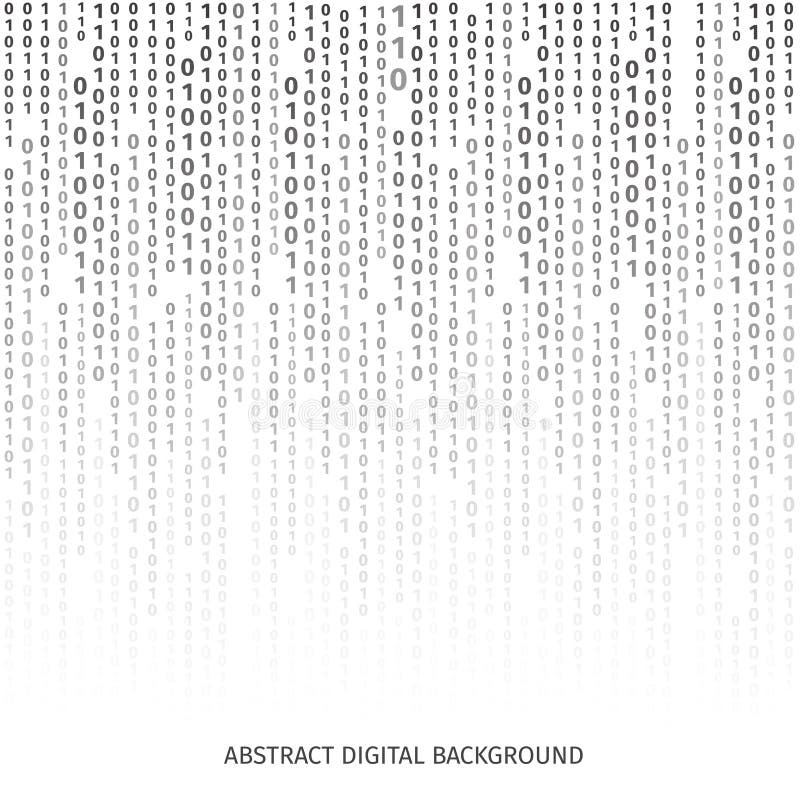 Binary Code Black and White Background with Digits Stock Vector - Illustration of background ...