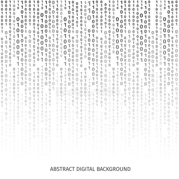 Binary Code Black and White Background with Digits Stock Vector - Illustration of background ...