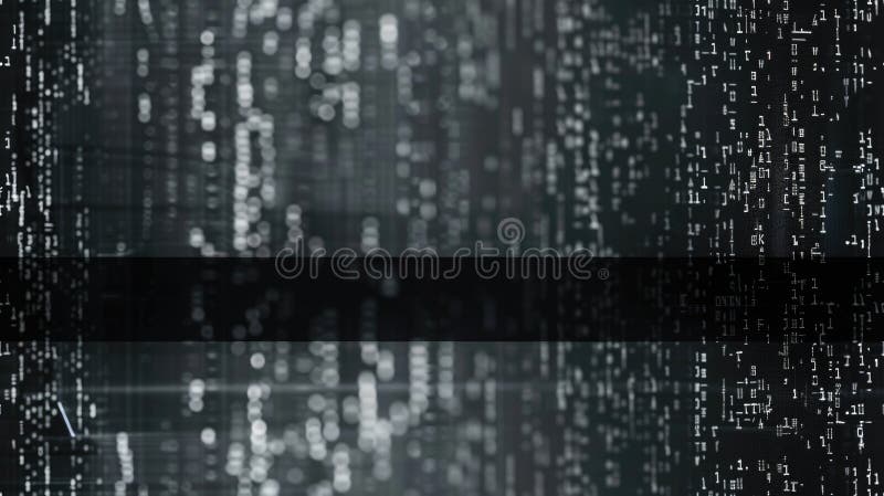 Binary Code Black And White Background With Falling Binary Code Aig535