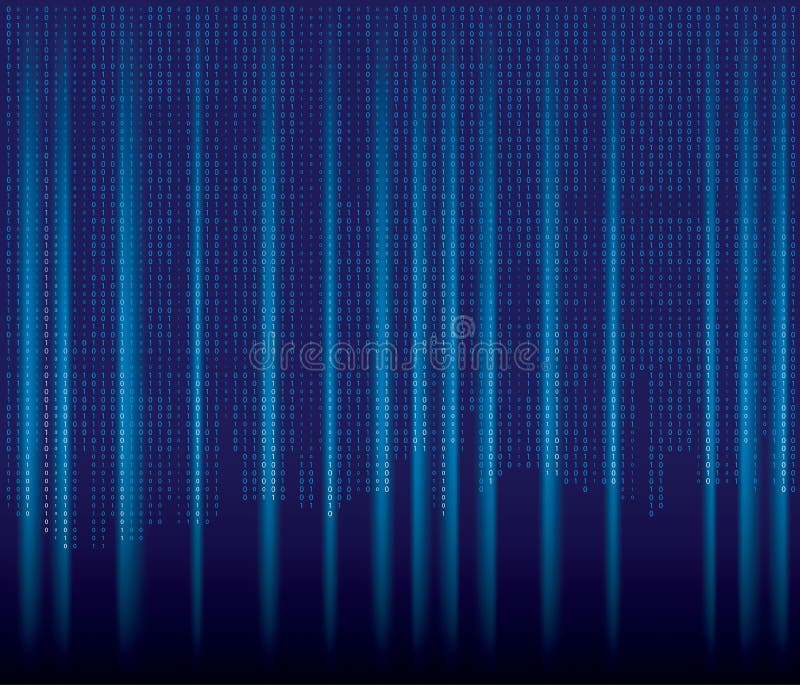 Binary Code Blue Background Algorithm Decryption And Encoding Stock Vector Illustration Of