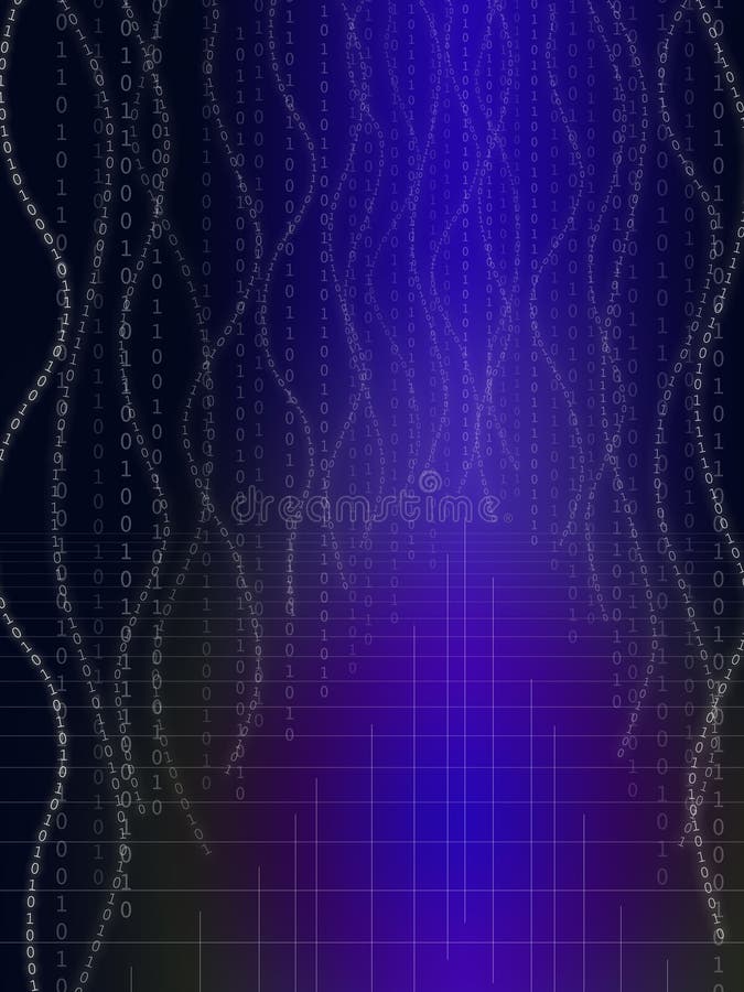 Binary Code Blue Background Stock Illustration - Illustration of symbol ...