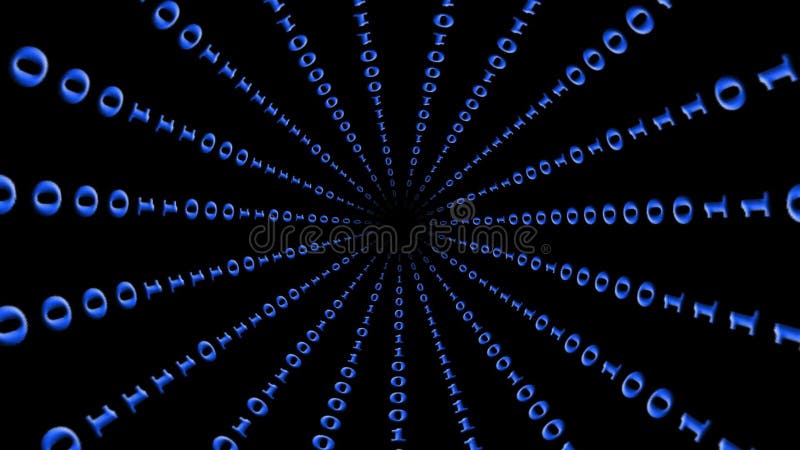 Binary Code in Blue Colour - Abstract Speed Motion in a Tunnel Design ...
