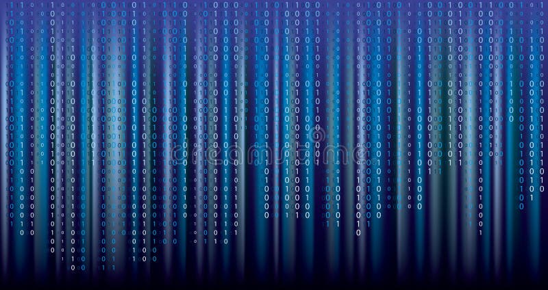 Binary code blue horizon stock vector. Illustration of decryption - 126448989