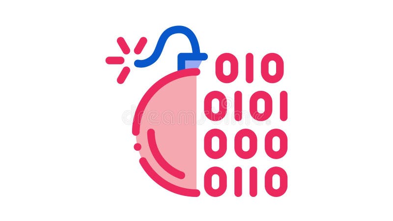 Binary Code Bomb Icon Animation Stock Video - Video of fraud ...