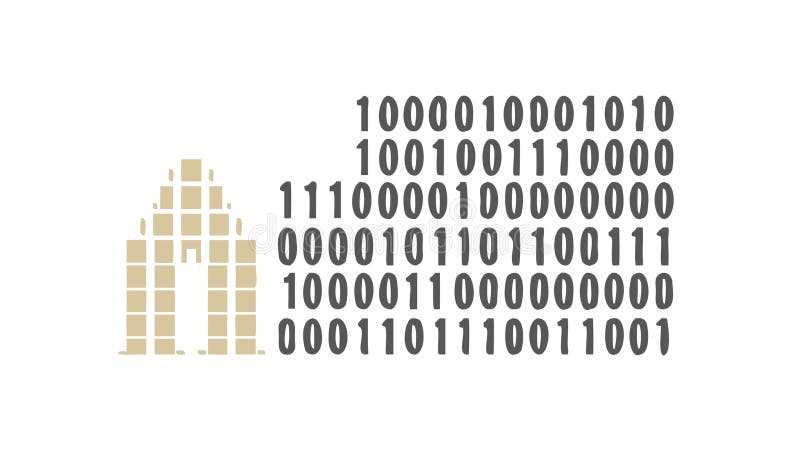 Binary Code Building, Digital Data Architecture Stack, Vector Design Generative AI Stock Vector ...